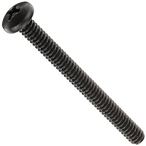 Small Parts Steel Pan Head Machine Screw, Black Oxide Finish, Meets ASME B18.6.3, #2 Phillips Drive, #10-24 Thread Size, 2" Length, Fully Threaded, Import (Pack of 50)