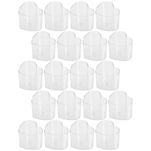 DOITOOL 20PCS Clear Dessert Cup 2. 3 oz Mini Dessert Cup, Clear Plastic Parfait Appetizer Cups Heart Shaped Dessert Serving Cups for Parties, Events, Catering (5. 5 x 5. 5cm)