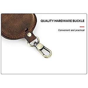 Genuine Leather Case for Galaxy Buds Live,Hiram Crazy Horse Leather Portable Travel Case for Galaxy Buds Live,Headphone Cases for Galaxy Buds Live Charging Case(coffee)