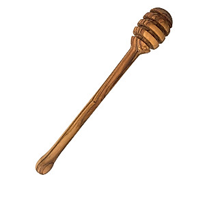 Handcrafted Olive Wood Honey Dipper - Unique Design, Eco-Friendly, Durable & Perfect for Drizzling Honey