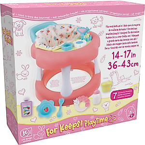 JC Toys - For Keeps Playtime! | Baby Doll Walker Gift Set | Fits Dolls up to 17" | Cloth Seat for easy use and Play Accessories | Ages 2+