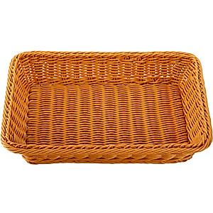 DEAYOU Bread Basket with Lid, Tabletop Food Serving Basket, Fruit Basket for Vegetable, Restaurant, Display, Kitchen, Party, Rectangle