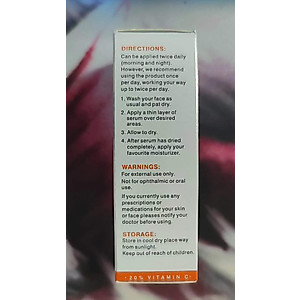 Organic Vitamin C Serum for Face/Body with Hyaluronic Acid, with 20% Vitamin C&100% Vegan, Retinol & Amino Acids - Boost Skin Collagen, Anti Aging & Wrinkle Facial Serum, Retinol Serum for All Skin