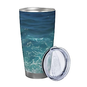 WXZYFP Car cup (single silver rim), can use a straw or drink directly, easy to use.The Deep Ocean