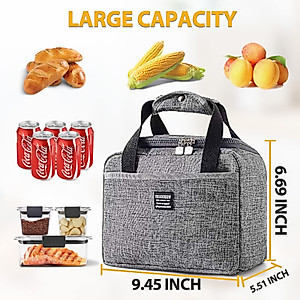 IRONBADGE Insulated Reusable Lunch Bag for Women/Men: Waterproof, 9L, Grey, Work/Picnic/Camping