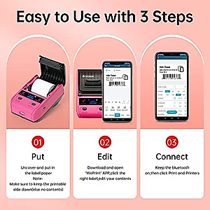 DETONGER Label Maker DP23P Thermal Portable Bluetooth Barcode Label Maker with 1 Pack 50x30mm Label Sticker for Home Office Organization Commercial Use, Android & iOS,Red