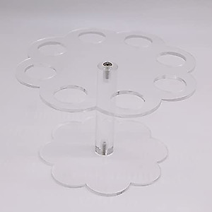 HMROVOOM 8 Holes Ice Cream Cone Holder,Acrylic Ice Cream Stand,Cone Holder Rack for Party Wedding Birthday(8 Holes Flower Shape)