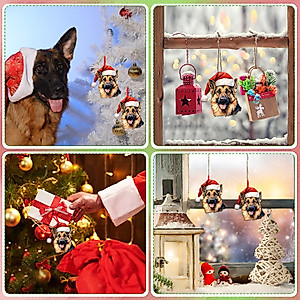 D24TIME German Shepherd Christmas Ornament-German Shepherd Ornament for Christmas Tree Decorations Acrylic German Shepherd Gifts for Women German Shepherd Dog Lovers Car Home Office Hanging Decor