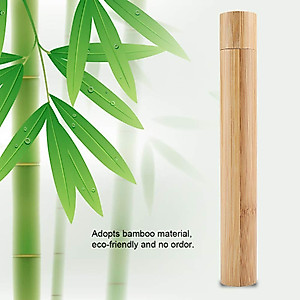 Portable Toothbrush Holder Bamboo Storage Case for Travel Camping Home Use