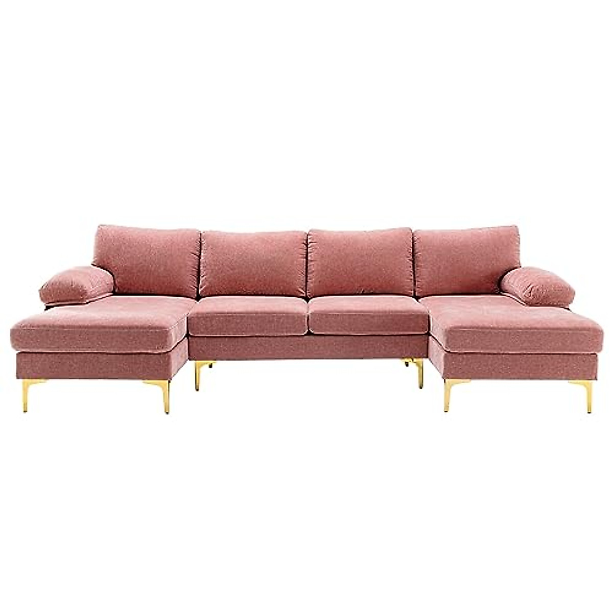 Luoyisimall U-Shaped Combination Sofa Set, Convertible Modular Sleeper Sofa Bed, 800 Pounds Capacity, Suitable for Villa, Large Living Room, Apartment, Theater Seat Furniture Set (Pink)