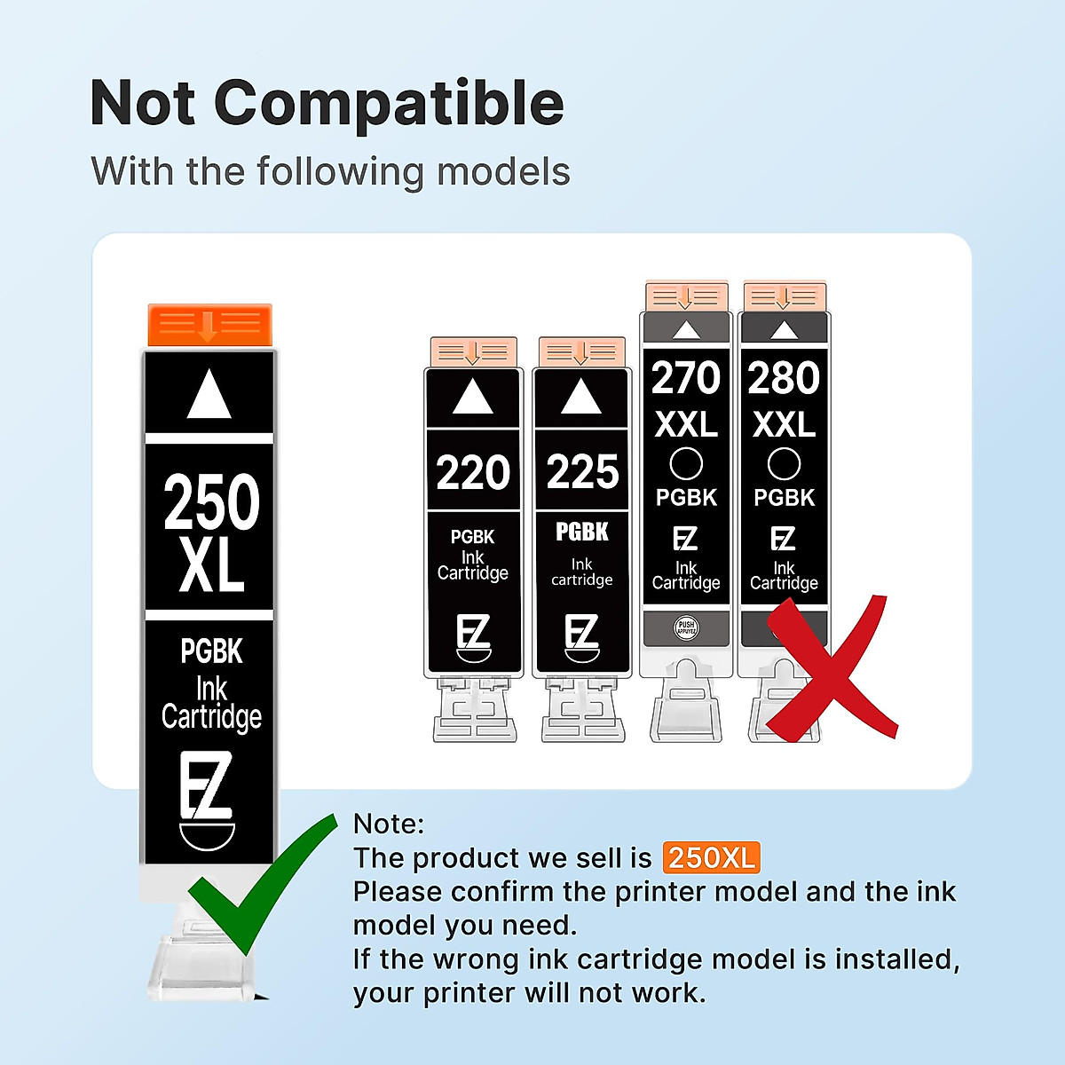 E-Z Ink (TM Compatible Ink Cartridge Replacement for Canon PGI-250XL PGI 250 XL to use with PIXMA MX922 MX722 MG5420 MG5520 MG5620 MG6320 MG6420 MG6620 MG7120 MG7520 iP8720 (Large Black) 4 Pack