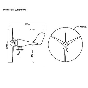 ATO 400W Wind Turbine, 12V/24V/48V, Aluminum Alloy Body, Wind Turbine Generator For Home Use/Boat (24V)