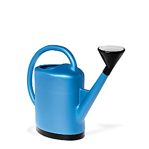 Gardeners Supply Company French Blue Watering Can | 3 Gallon Indoor Outdoor Water Gallon Shower for Plants with Removable Stainless Steel Faceplate Rose Sprinkler Attachment - Blue