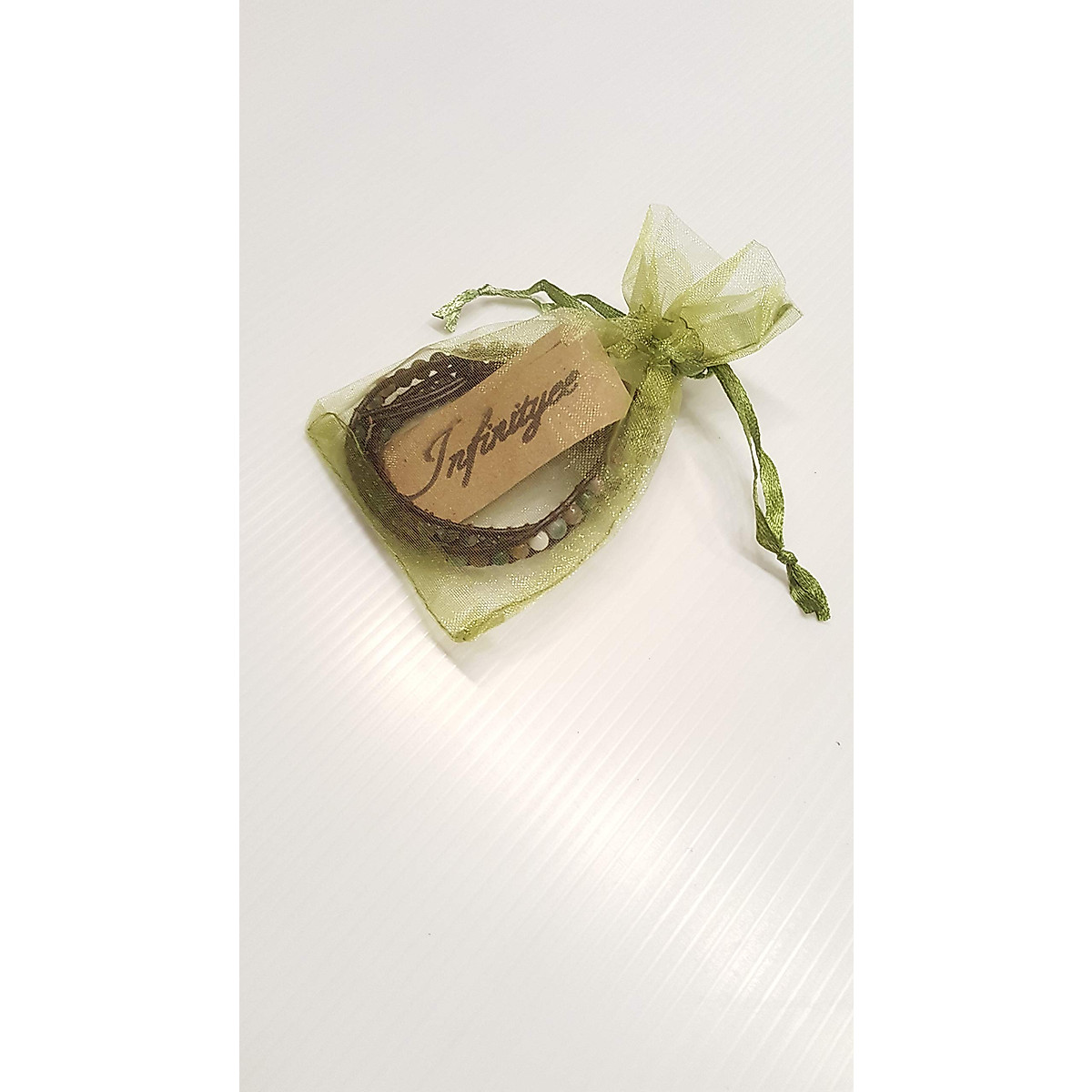 Infinityee888 Jasper 2 Wrap Bracelets and Choker woven Leather Necklace 2 in 1, Men Bracelet, Women Bracelet, Teengirls Bracelet Green