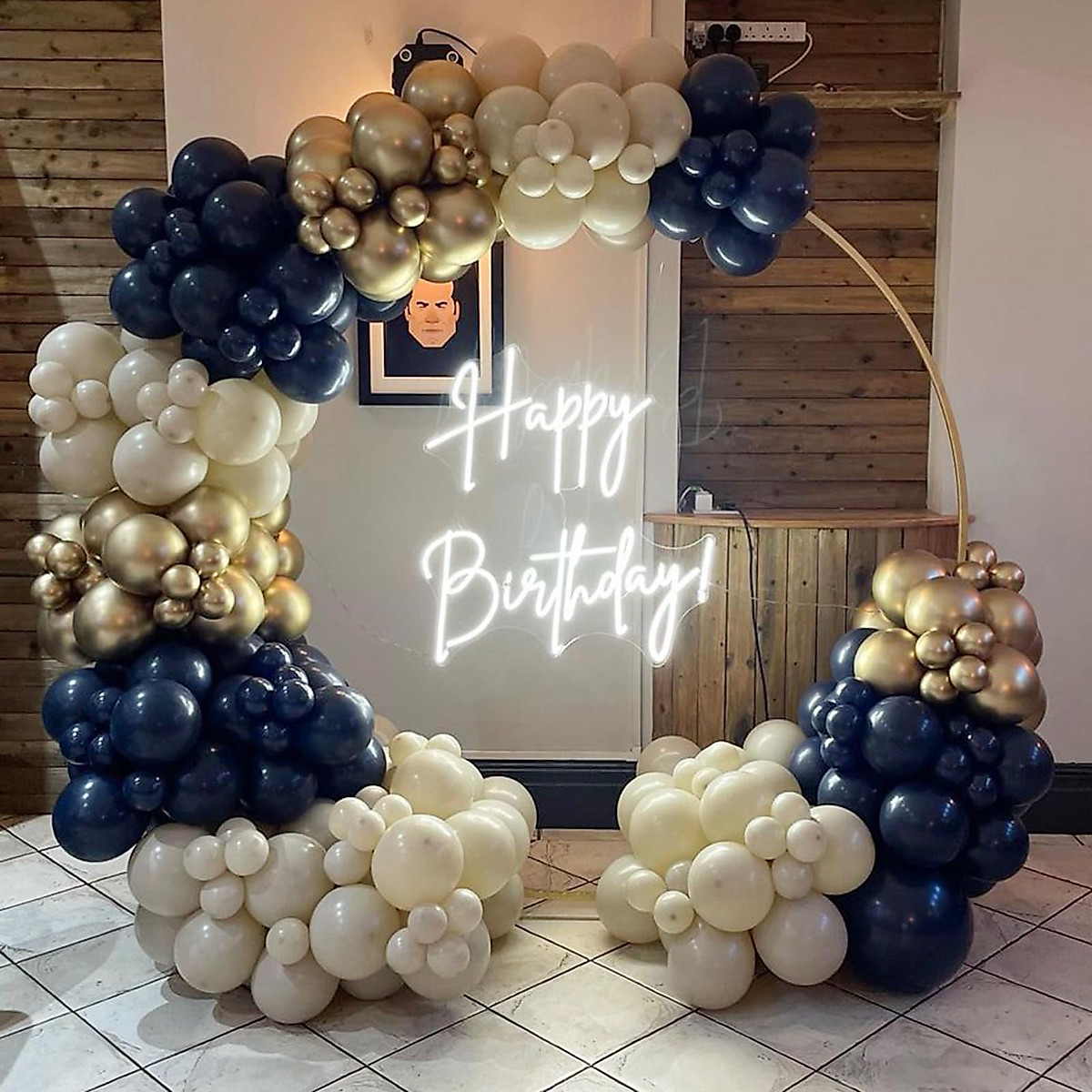 Navy Blue Balloons Arch Kit Include the Plastic Strip-129pcs Different Sizes 18, 12,10,5inches Navy Blue Balloons Garland for Graduation Baby Shower Wedding Holiday Balloon Birthday Party Decoration…