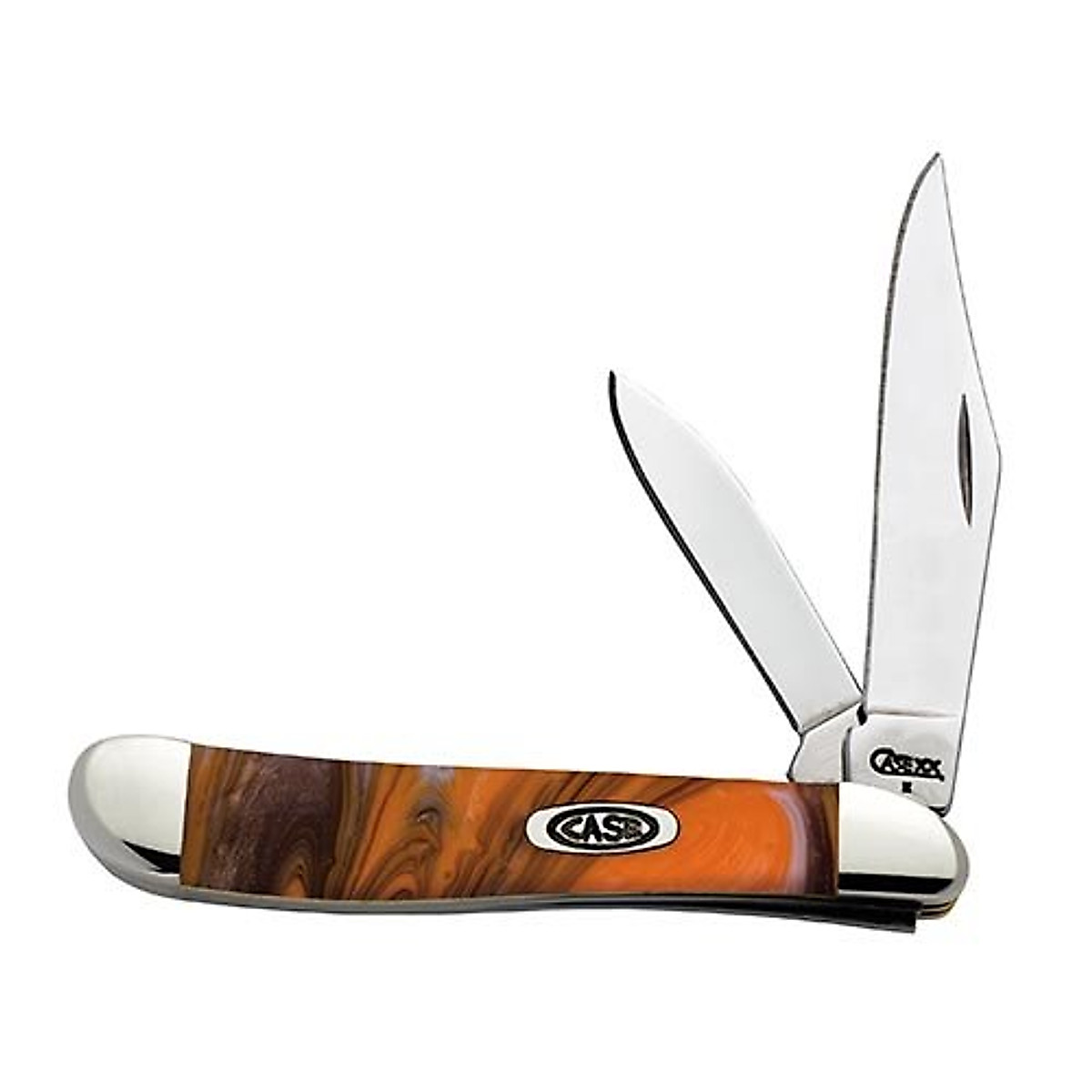 Case Cutlery 9220OF Oktoberfest Corelon Peanut Pocket Knife with Stainless Steel Blades, Orange, Black and White Mixed Corelon