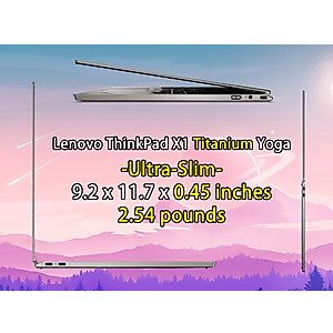 Lenovo ThinkPad X1 Titanium Yoga 13.5" 2-in-1 Touch 2K(2256 x 1504) Ultra-Slim Laptop EVO i7-1160G7 Wi-Fi 6 450nits 2xThunderbolt4 Win11 Pro w Digital Pen & HDMI (16GB RAM | 512GB PCIe SSD)