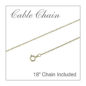 14K Yellow Gold Ruby and Diamond Cross Pendant with 18" Chain