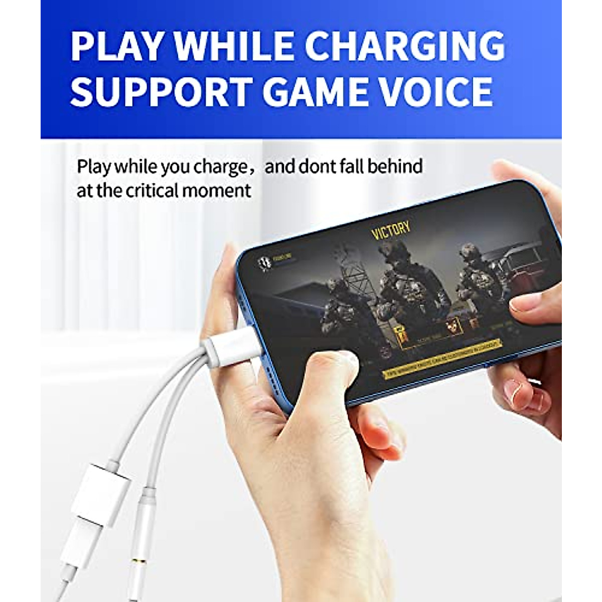 Iphone AUX Adapter for Headphone Jack Cable Dongle 2in1 Lightning to 3.5mm Splitter Charge Cord Apple MFI Certified Music Earphone Charging Converter for 7 8 Plus 11 12 13 Pro Max Audio Adaptador Para