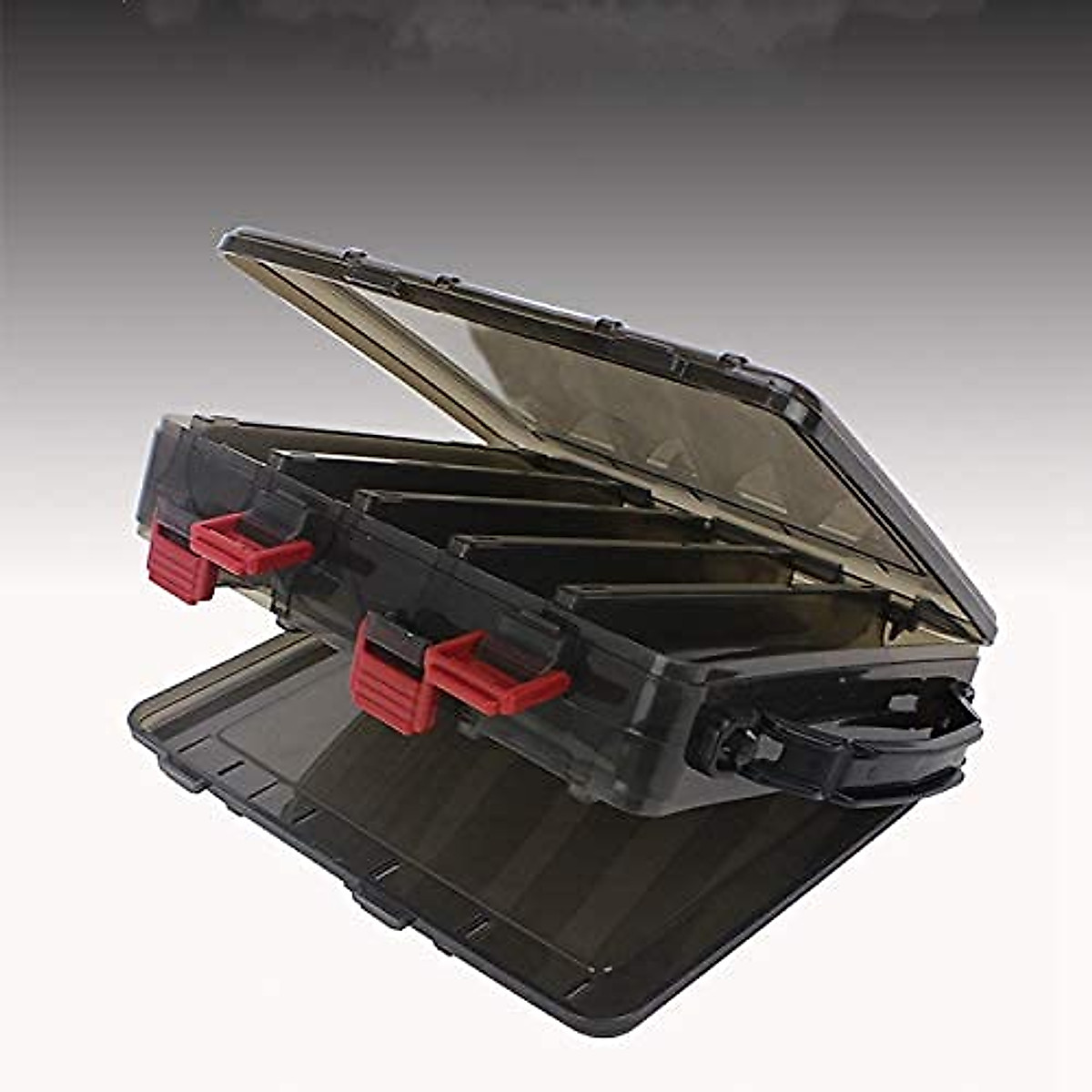 OriGlam Fishing Lure Storage Box, Fishing Tackle Storage Trays Double Sided 10 Compartments Waterproof Storage Boxes for Vest, Fly Fishing