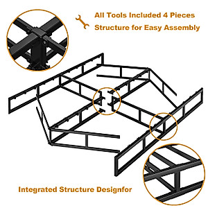 POOUPHV Twin Box Spring 5 INCH High Profile Metal Heavy Duty Easy Assembly Sturdy Box Springs Mattress Foundation Extra-Strong Support No Noise Easy to Clean