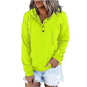 SMIDOW lightning deals Women's Hooded Sweatshirts Casual Basic Winter Tunic Blouses Y2K Hoodies Athletic Workout Pullover Y2K Clothes pink womens clothes Yellow M