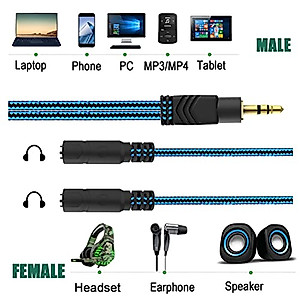 Headphone Splitter for 2 Headphones 2 Way 3.5mm Adapter Aux Cable Mini Jack Male to Dual Female Stereo Audio Y Splitter Couple Adapter Compatible with iPad iPhone iPod MacBook PC Amplifier Speaker