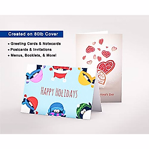 Heavyweight White Cardstock 8.5" x 11" - Thick Paper for Printing - Inkjet/Laser 80lb Cardstock (50 Sheets)