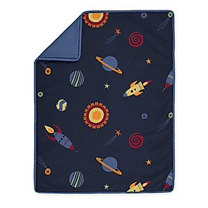 Sweet Jojo Designs Space Galaxy Rocket Ship, Planet, Galactic 11 Piece Baby Boy or Girl Bedding Crib Set