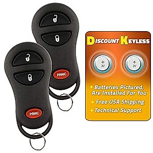 Discount Keyless Replacement Key Fob Car Entry Remote For Dodge Ram Durango Dakota 56045497, GQ43VT9T (2 Pack)