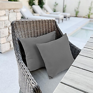 idee-home Outdoor Pillows for Patio Furniture, Outdoor Pillows Set of 2 with Inserts Included, Waterproof Outdoor Throw Pillow with Inners 18x18 inch Outside, Outdoor Decorative Pillow Cases