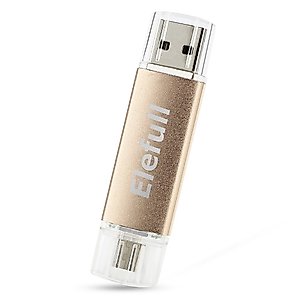 USB Flash Drive 64GB for Android Smart Cell Phone Tablet Computer Car Player TV Projectors Free Up Phone Storage Space Only Works On Phone with Micro USB Port Copy Photos Video (64GB Gold)