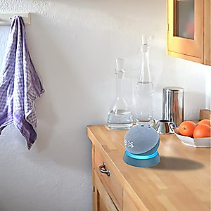 C YECEN Echo Dot 4th&5th Generation Table Stand Desktop Holder Mount for Echo Dot 4th&5th Gen, Base Bracket with Light Guide, Echo Dot Accessories with Built-in Cable Management