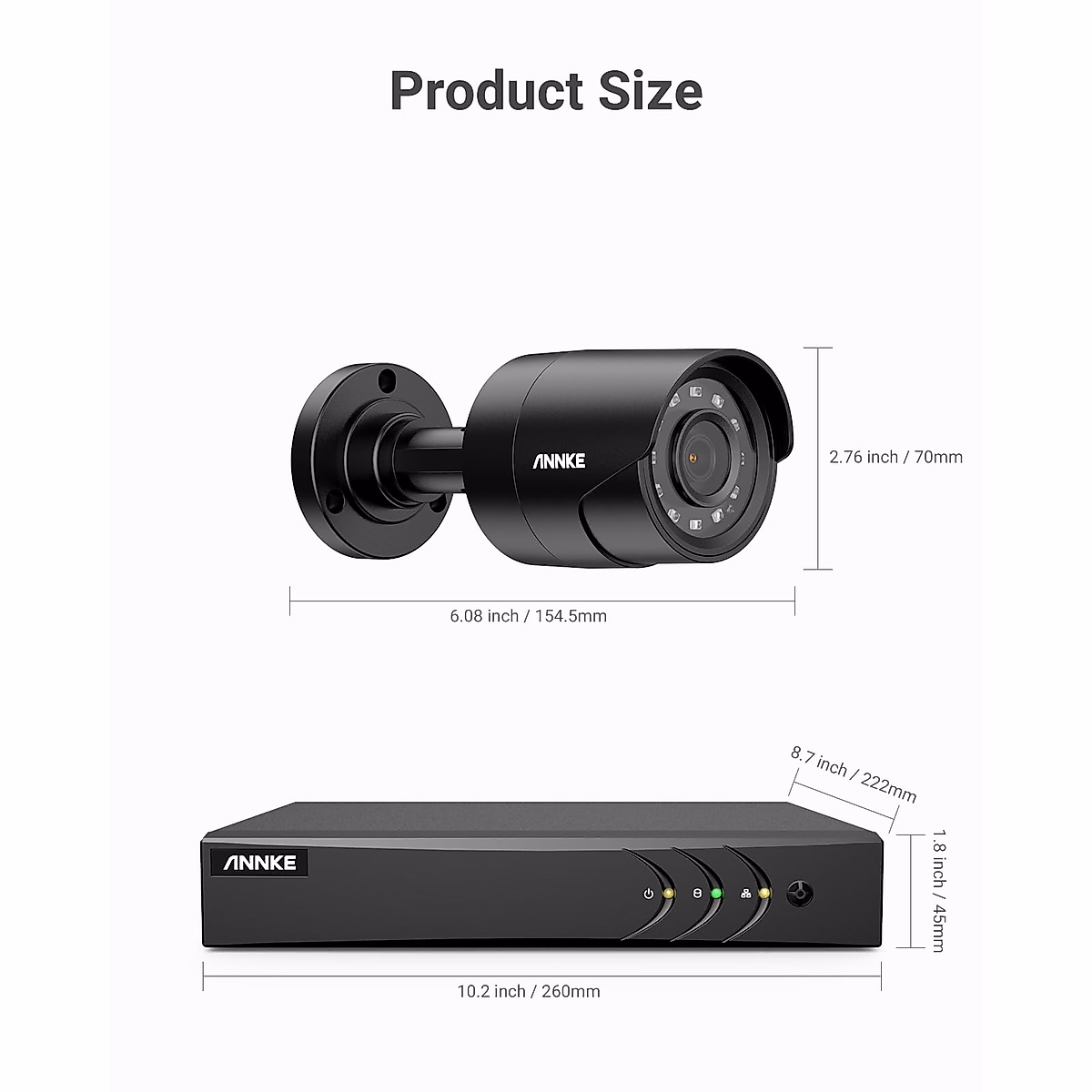 ANNKE 3K Lite Security Camera System Outdoor with AI Human/Vehicle Detection, 8CH H.265+ DVR and 8 x 1920TVL 2MP IP66 Home CCTV Cameras, Smart Playback, Email Alert with Images, 1TB Hard Drive - E200