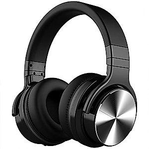 Silensys E7 PRO Active Noise Cancelling Headphones Bluetooth Headphones with Microphone Deep Bass Wireless Headphones Over Ear, Comfortable Fit, 30H Playtime for TV/Computer/Cellphone, Black