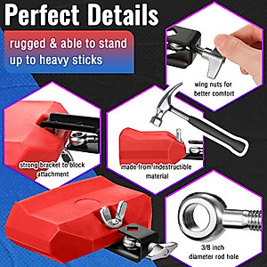 6 Pieces Drum Jam Block Musical Percussion Block with Maple Drum Sticks 5A Adjustable Mount Bracket Plastic Percussion Instruments Block for Latin Drum