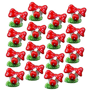 Abaodam 40 Pcs Micro Landscape Mushroom Dollhouse Decorations Mushroom Cake Decorations Outdoor Decor Mini Mushrooms Tiny Mushrooms Mini Succulent Ornament Fairy Plant Toy Room Resin