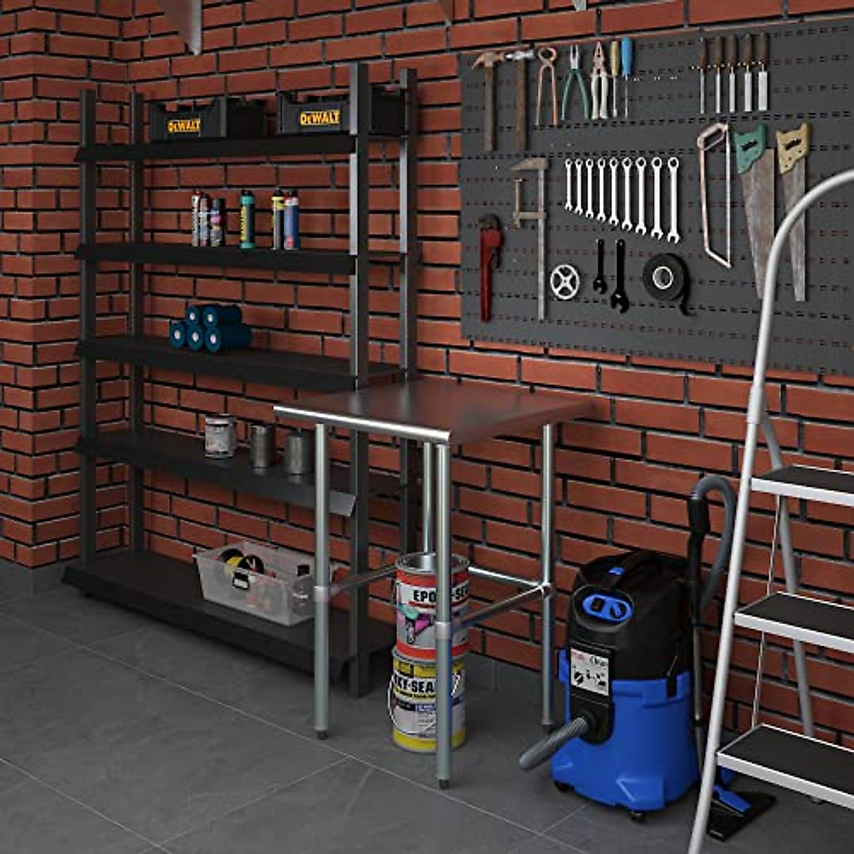 24" x 24" Open Base Stainless Steel Work Table | Residential & Commercial | Food Prep | Heavy Duty Utility Work Station | NSF