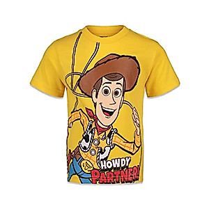 Disney Pixar Toy Story Woody Buzz Lightyear Forky Alien Rex Slinky Dog Toddler Boys 4 Pack T-Shirts Big Kid 3T