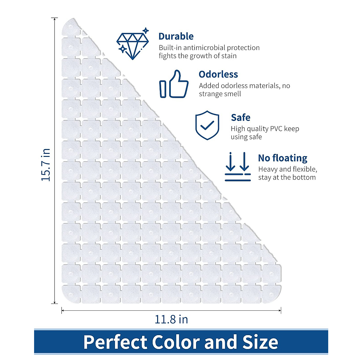 Bligli Sink Mat for Stainless Steel/Ceramic Sinks, 2 Pack 15.7x11.8 inches PVC Sink Protectors for Bottom of Kitchen Sink, Dishes and Glassware drain Mats, Durable and Fast Draining (Transparent)