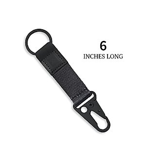 Thread Wallets Keychain Clip & Lanyard Hook: Durable Key Clip for Belt - Stylish & Compact Key Chain Clip for Keys, Keychain Lanyard Clips and Hooks for Easy Organization of Keys & Accessories (Black)