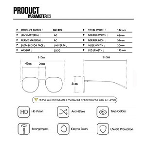 BAODAREN Trendy Aviator Sunglasses for Women Men Hexagonal Square Thick Frame Double Bridge Sun Glasses Shades BS1300 (Leopard/Light Gray)