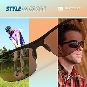 Sundog Eyewear Premium Sunglasses for Men - HAWK - UV Protection Featured Lens Technology - Great Fit for Golf, Fishing, Fashion, Hiking, Beach, Aviator, Driving Glasses - Matte Black Aluminum/Brown