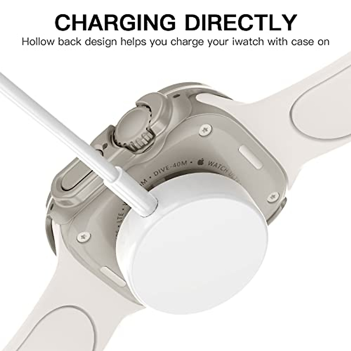 Recoppa Compatible for Apple Watch Ultra Case 49mm, Shockproof Ultra-Thin Hard PC Bumper Case All-Around Edge Protective Cover Frame[NO Screen Protector] for iWatch Accessories, Starlight