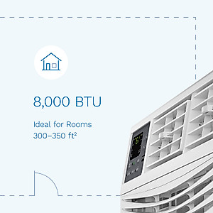 hOmeLabs Window Air Conditioner 8000 BTU - Energy Efficient, Digital Thermostat, Remote Control - Ideal for Rooms up to 350 Square Feet