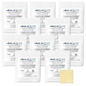 AllaQuix High Performance Stop Bleeding Gauze - Large (2"x2"Square) - (10-Pack) Professional-Grade First-Aid Hemostatic Gauze (Blood Clotting Bandage)