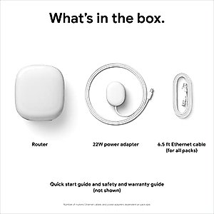 Google Nest WiFi Pro - Wi-Fi 6E - Reliable Home Wi-Fi System with Fast Speed and Whole Home Coverage - Mesh Router - 2 Pack - Snow