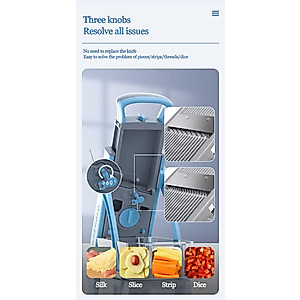 Mandoline Food Chopper,Vegetable slicer Potato Fries Cutter, Kitchen Chopping blue kitchenkraft