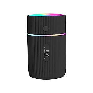Colorful Cool Mini Humidifier, USB Personal Desktop Humidifier for Car, Office Room, Bedroom,etc. Auto Shut-Off, 2 Mist Modes, Super Quiet. (Black)