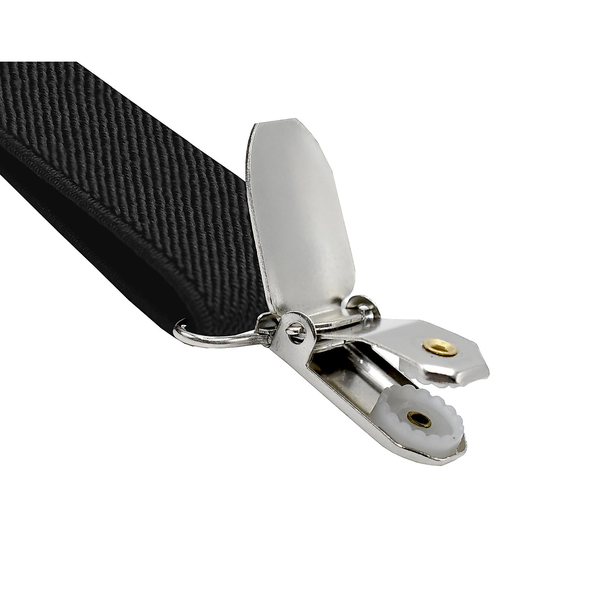 Dibi Black Suspenders for Men and Women - Adjustable X Back Suspenders for Tuxedo Suit Jeans - Heavy Duty Strong Clips (1 Inch - Black)